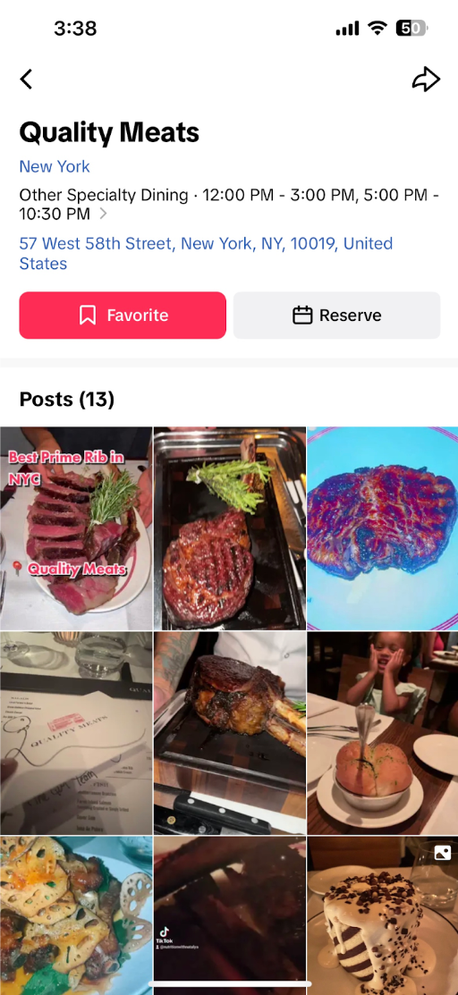 OpenTable and TikTok