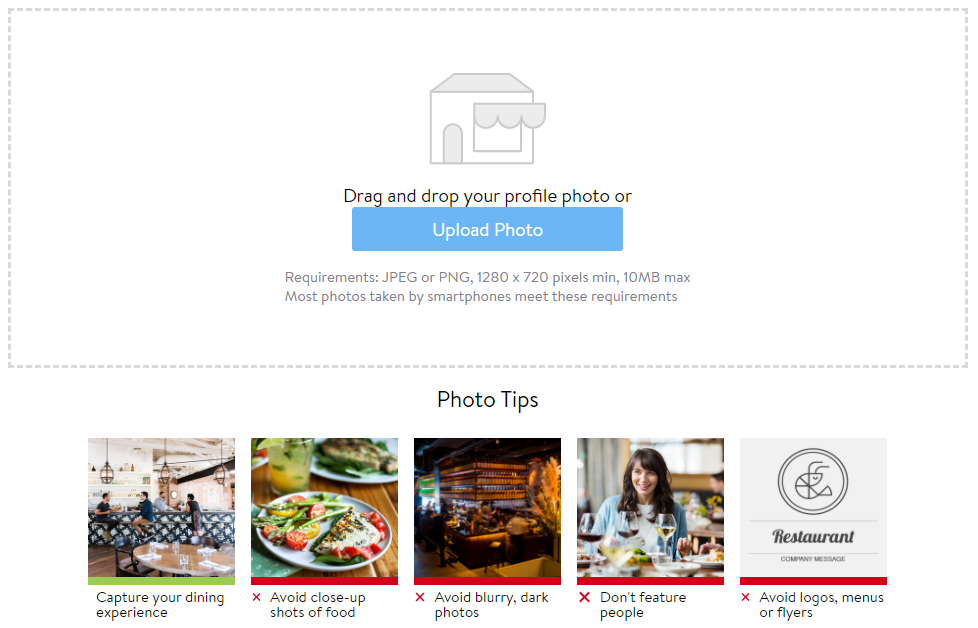 Enrich your restaurant profile with quality photos