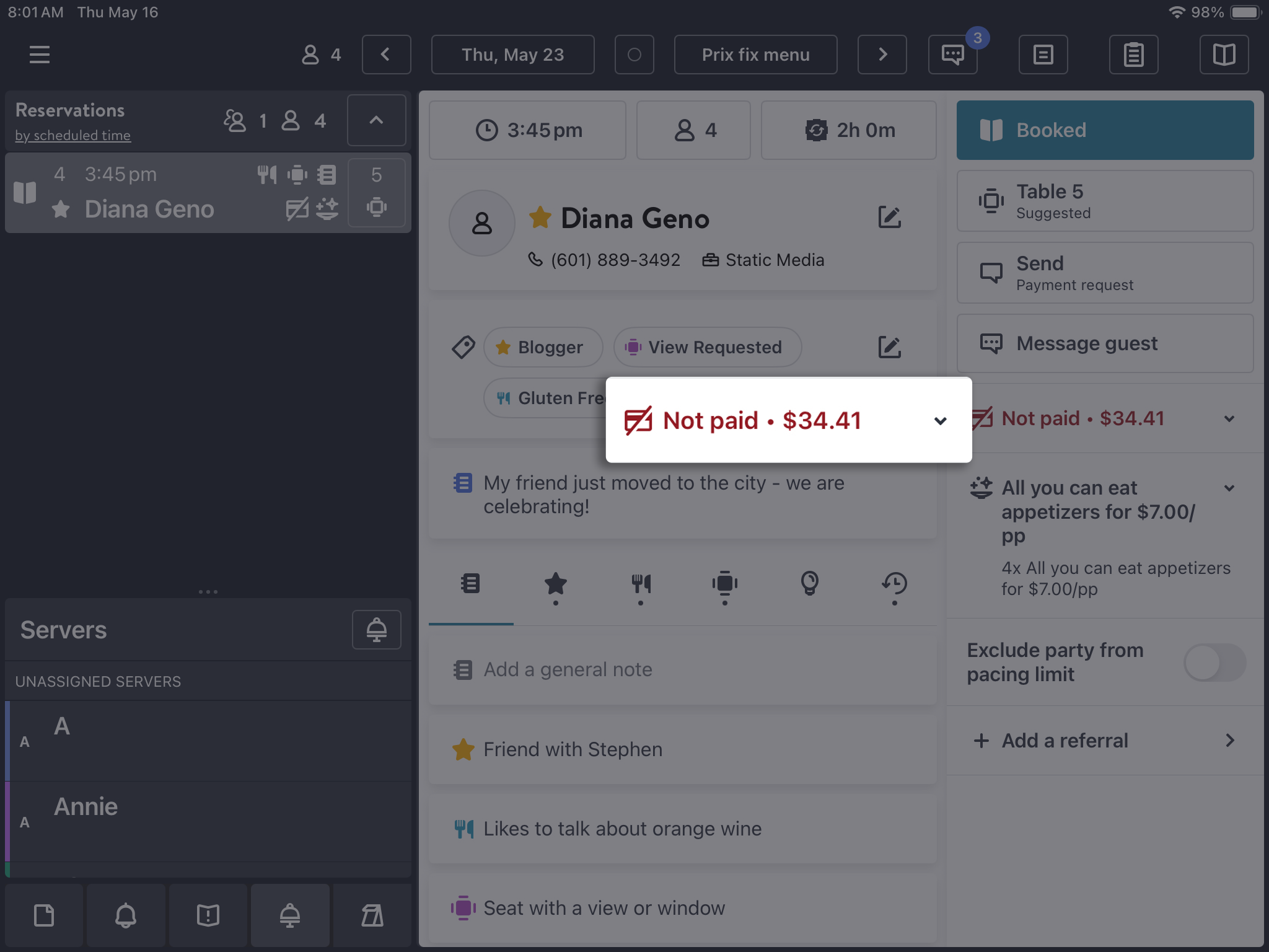 Set up Booking Policies with options to require credit cards and deposits