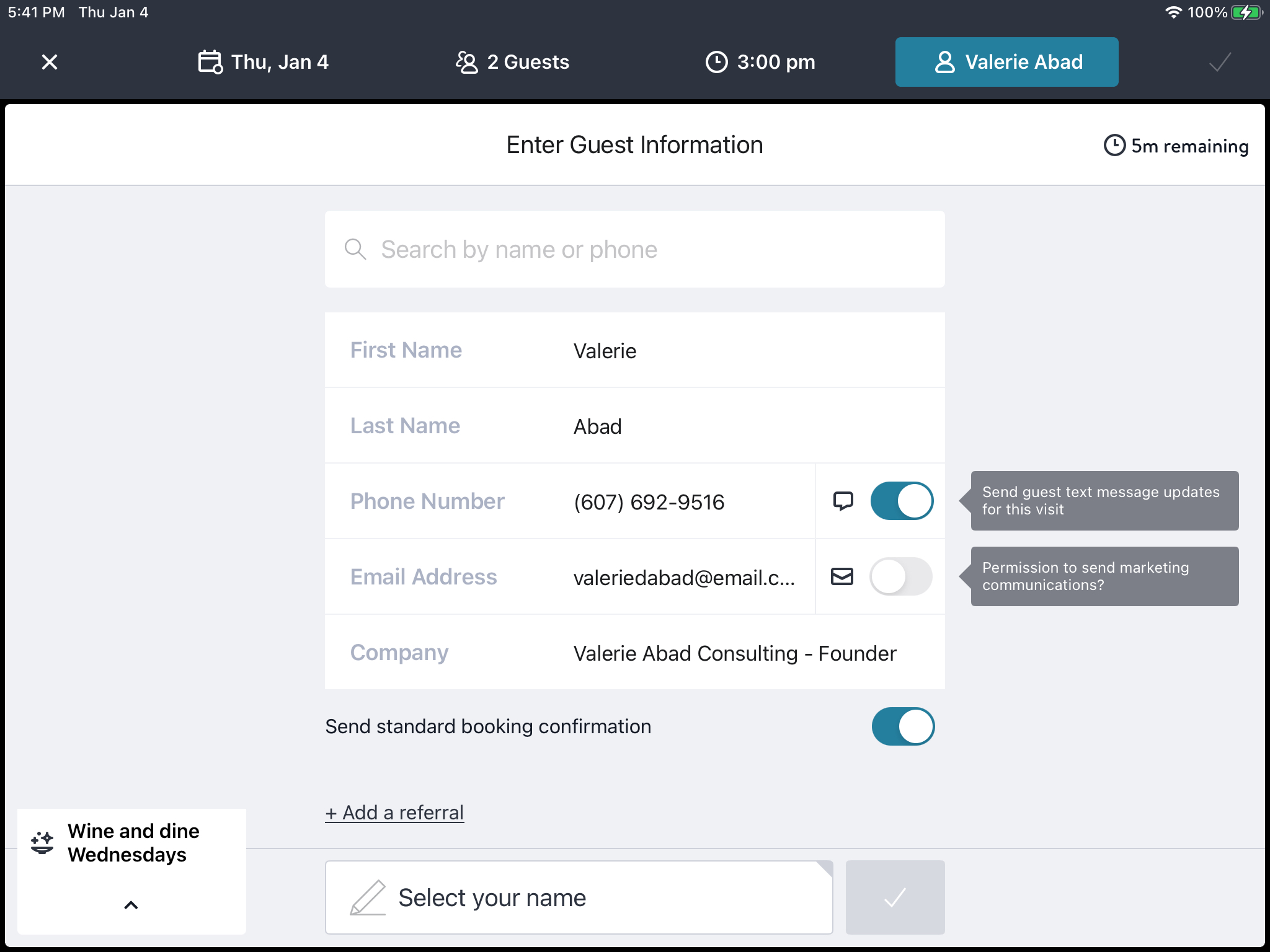 Manage reservations on OpenTable