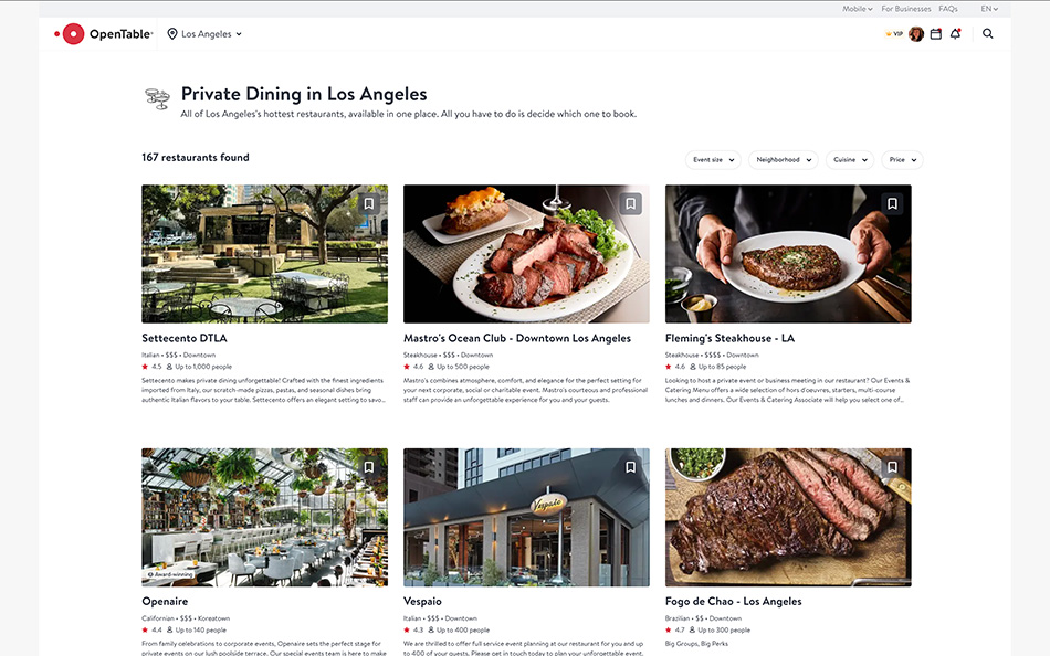 Grow your Private Dining business with OpenTable
