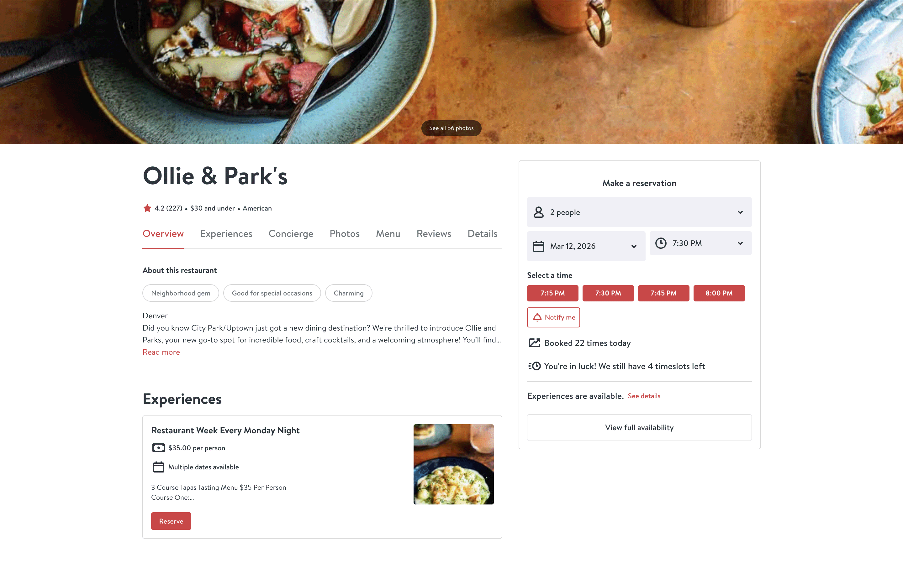 Update your restaurant profile